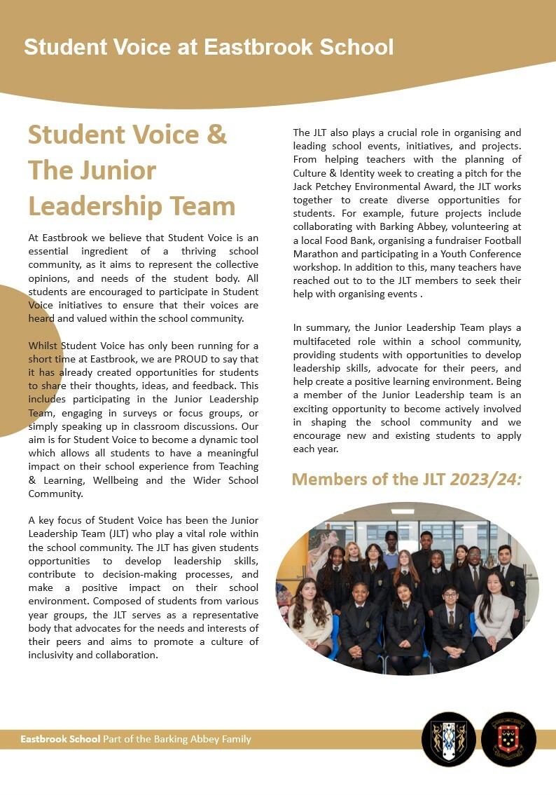 Secondary New Starter Information - Eastbrook School